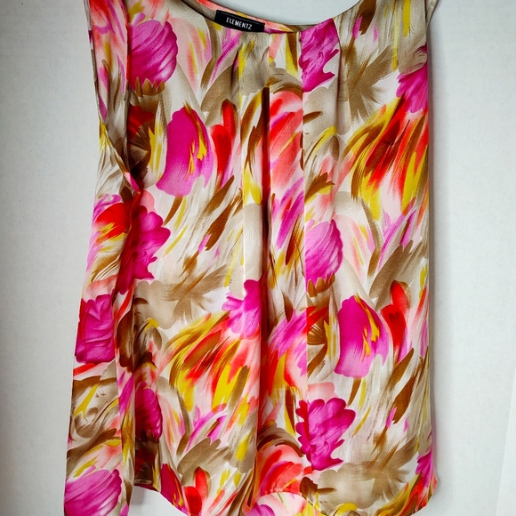 Elementz | Tops | Elementz Floral Design Sleeveless Shirt Tank Top Size ...